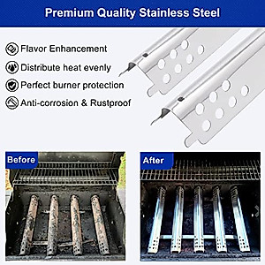 Aibabcue Grill Replacement Parts for Charbroil 4 Burner 463344116, 466344116 Grill Model, Stainless Heat Plate Shield Tent, Pipe Burner Tube, Carryover Tube, Igniter for Charbroil Advantage 463344116