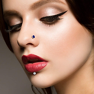 Hicdaw Nose Rings, 60 Pcs Nose Rings for Women 20G Nose Studs Hoop Jewelry Surgical Steel Nose Ring (Silver)