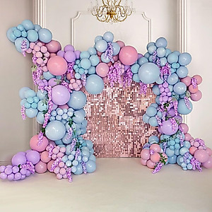 Double Stuffed Pastel Blue Balloon Garland Macaron Baby Blue Balloons Different Sizes 18/12/5 Inch Light Blue Latex Balloons Arch Kit For Gender Reveal Birthday Baby Shower Party Decorations