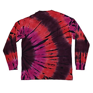 Victoria's Secret Pink Long Sleeve T-Shirt (Red Pink Tie Dye, XL)