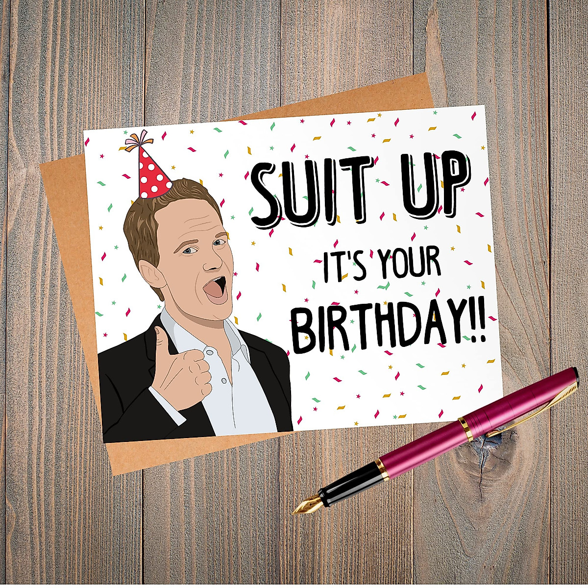 Barney Stinson Suit Up Birthday Card / funny card for him / birthday gift for her / happy birthday card / birthday wishes funny card for her / how met your mother / himym