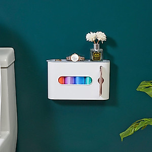 Cenbee Kitchen Plastic Grocery Bag Holder and Dispenser,Hanging Garbage rack,Garbage storage box Organizer,Wall Mounted for Dispenser Home Cabinet Living Room (White)