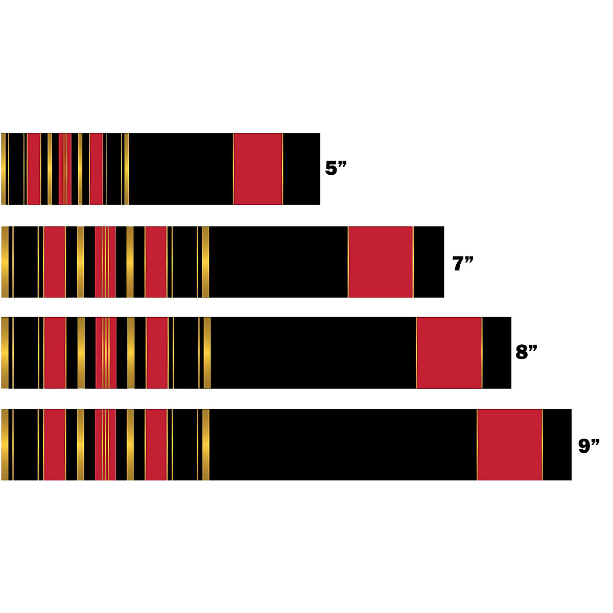 White Water Archery Laminated Black Background Red Stripe Traditional 17 Crest Arrow Wraps 15 pk Choose Length Width (5, 1.4)