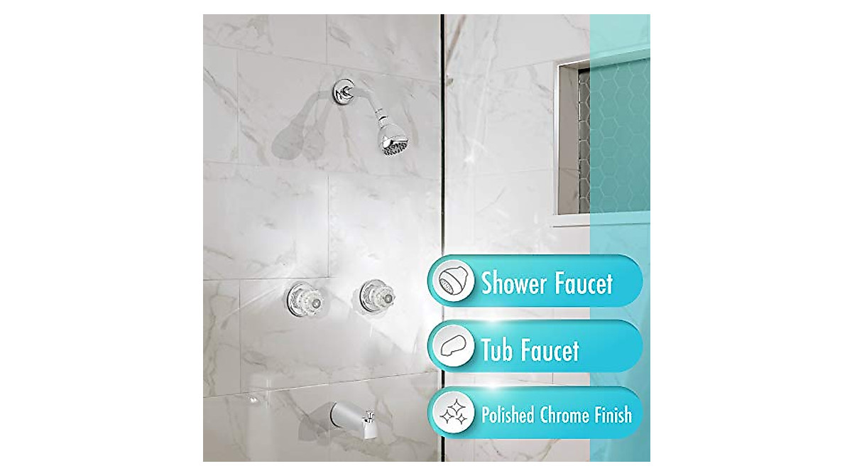 Aqua Vista Polished Chrome Tub & Shower Faucet Trim Kit