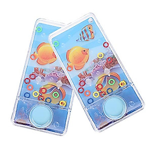 Toyvian 2pcs Ring Throwing Toy Water Machine Gifts for Travel Hand Held Gaming Console Handheld Game Console for Kids Students Awards Gifts Ring Toss Toy Toss Game Toys Kid Toy Child Blue