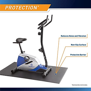 Marcy Exercise Equipment Mat, Floor Mat For Workout Equipment like Treadmill, Exercise Bike, Gym Accessories, 60 Inches long | MAT-365 Black