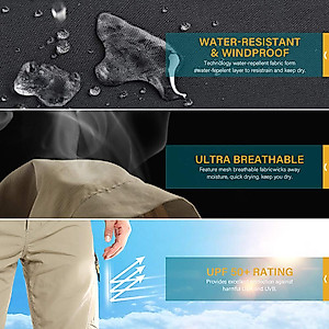 Women's Hiking Pants Convertible Lightweight Quick Dry Outdoor Travel Camping Safari Pants,2192,Blue,2