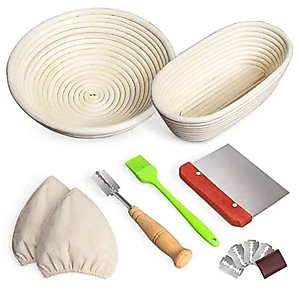 5Rivers Banneton Bread Proofing Basket - Sourdough Proofing Basket - Banneton Proofing Basket Set Of 2 - Bread Making Tools And Supplies - Proofing Baskets For Sourdough Bread Baking - Bread Making