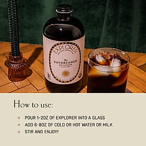 Explorer Cold Brew Organic Liquid Coffee Concentrate, Daydreamer Decaf, Drink Iced or Hot, 32 fl oz, Makes 20+ Cups