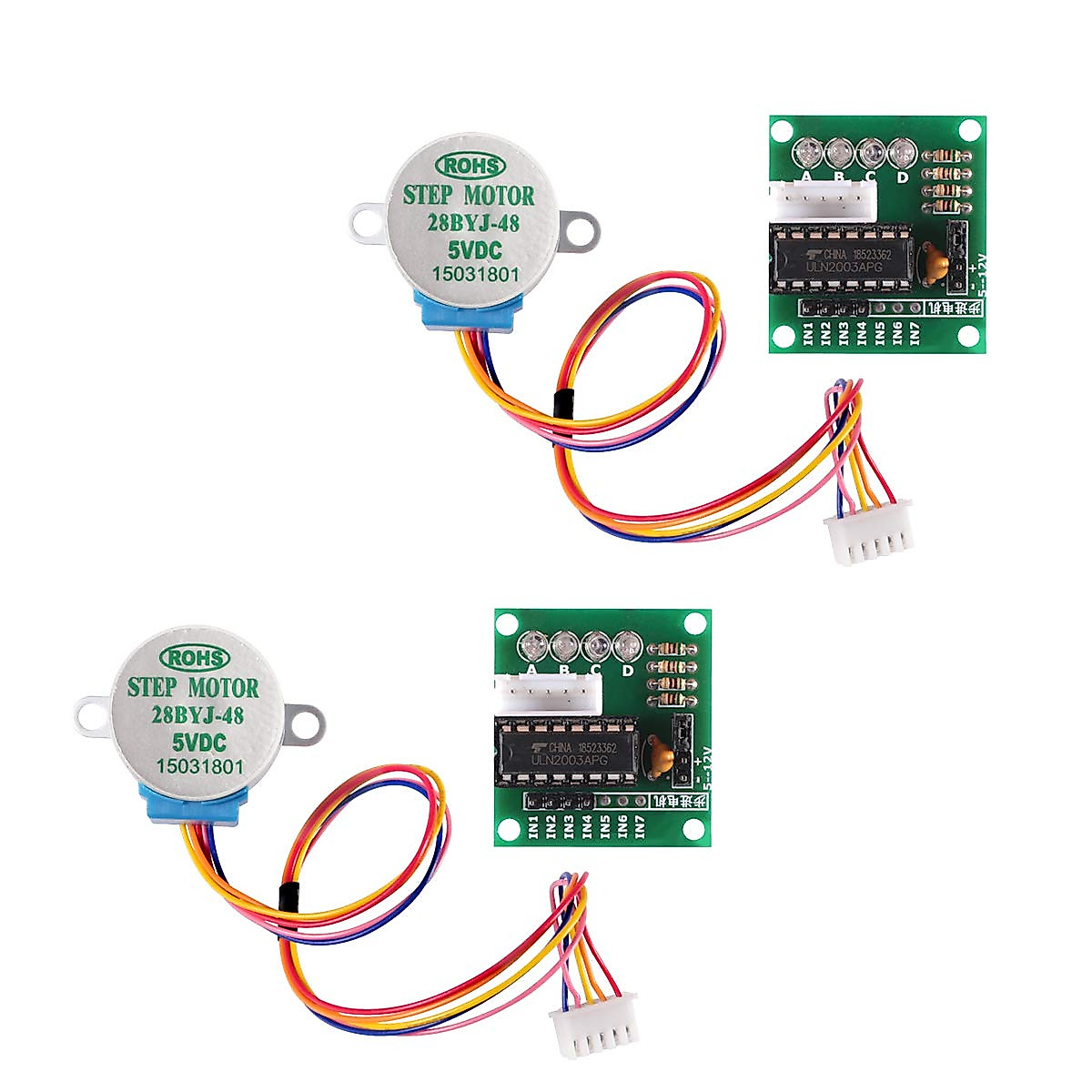 AITRIP 6 Sets 28BYJ-48 ULN2003 5V Stepper Motor + ULN2003 Driver Board for Arduino PI PIC Raspberry Pi