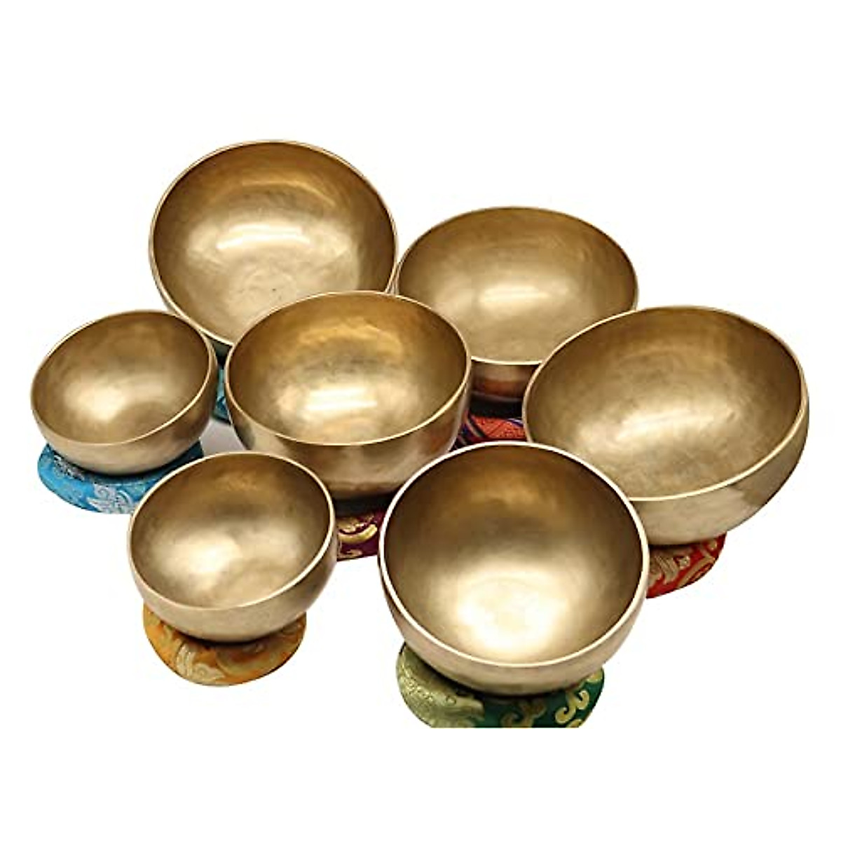 Chakra Healing Tibetan Singing Bowl - Set of 7 - Hand Hammered Tibetan Meditation Singing Bowl Nepal