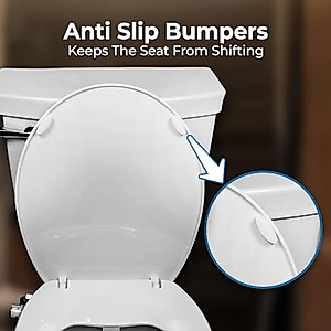 GenieBidet Slow-Close STEALTH ELONGATED Bidet. Dual Nozzles Self Cleaning. Adj. Water Pressure. No Wiring. If you can install a toilet seat you can install this. T adapter & Bottle Bidet included.