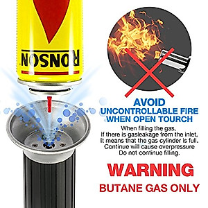 Gibot Butane Torch,Kitchen Torch Cooking Torch Creme Brulee Torch, Refillable Adjustable Flame Lighter with Safety Lock for DIY, Creme, Brulee, BBQ and Baking(Butane Gas Not Included)…