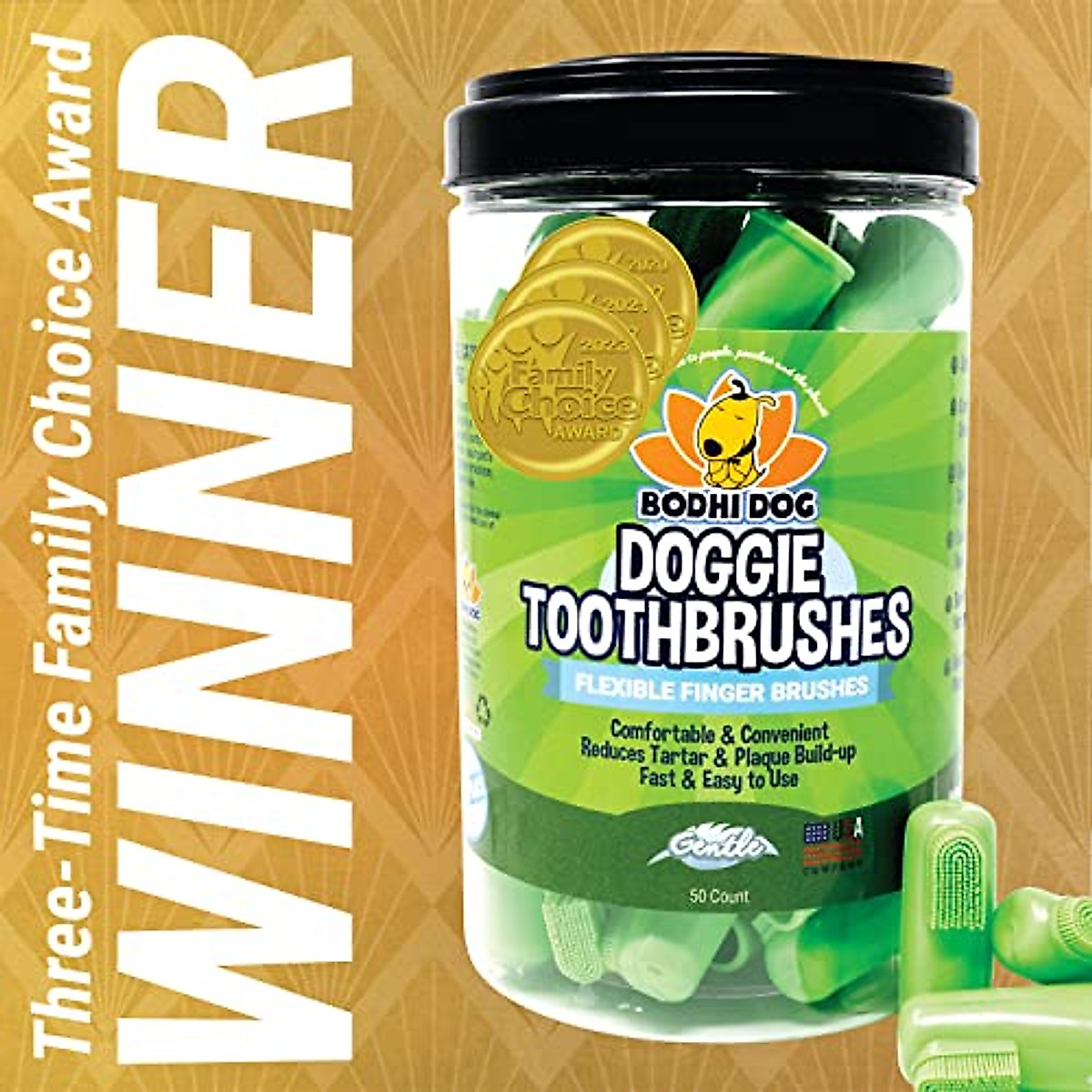 Gentle Disposable Dog Toothbrushes | Soft High Grade Finger Toothbrush with Silicone Bristles for Pet Dental & Oral Care Teeth & Gum