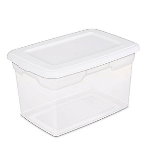 Sterilite 20-Quart White Storage Box, Case of 6