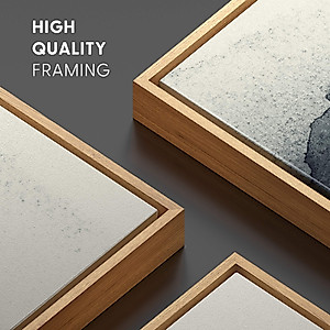 NWT Framed Wall Art Print Set Faded Black Watercolor Dots Abstract Shapes Illustrations Modern Art Bohemian Colorful Pastel for Living Room, Bedroom, Office - 16"x24"x3 Natural