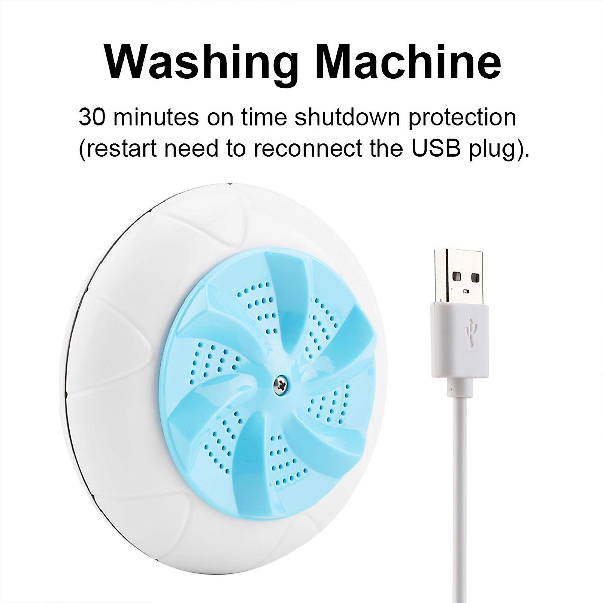 USB Mini Ultrasonic Washing Machine Turbine Cleaner Portable for Washing Machine Multifunction Travel Washing Device Tool for Clothes Fruit Vegetable Underwear Socks(Blue)