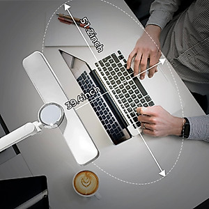 HAPPY NOCNOC Eye-Care eReading Desk Lamp/ Table Lamp/ Task Lamp/ Swing Arm Lamp: Auto-Dimming, CRI 97, Adjustable Temperatures, 51” Wide Illumination Desk Light for Home Office, Bedroom, Living Room