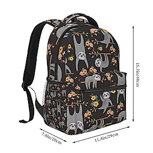 Granbey Sloth Backpacks Sloths Dream Bookbag Animal Boys Bookbags Girls Flower Book Bag One Size