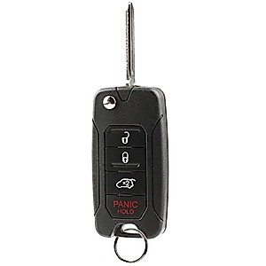 Flip Key Fob Keyless Entry Remote fits Chrysler 200 300 300c PT Cruiser Sebring / Dodge Avenger Charger / Jeep Commander Grand Cherokee Liberty (OHT692427AA)
