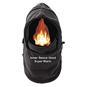 Balaclava Fleece Hood Winter Windproof Face Ski Mask for Men Grey Ultimate Thermal Retention & Moisture Wicking with Performance Soft Fleece Construction for Cold Weather