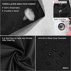 SSOIU Skull Cooking Apron, Art Floral Sugar Skull Kitchen Apron For Baking/BBQ Men Women Unisex Waterproof 31X27 Inches