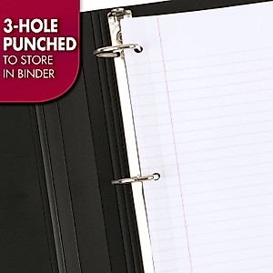 Mead Loose Leaf Paper, 3 Hole Punch Reinforced Filler Paper, Wide Ruled Paper, 10-1/2" x 8", 100 Sheets (15006)