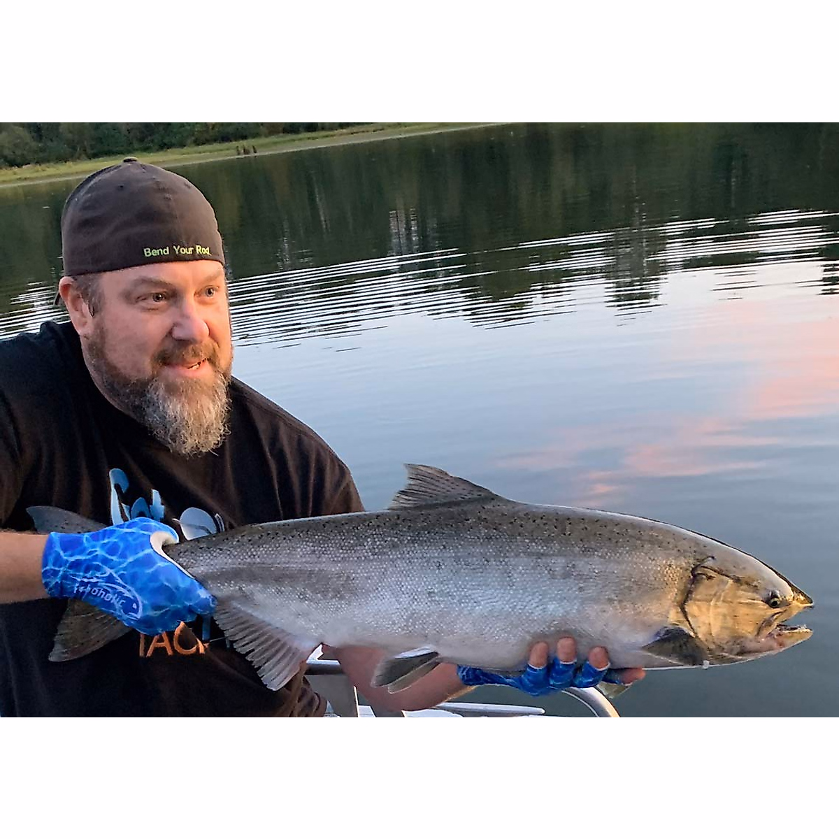 Fishoholic Fishing Face Mask Buff -3 Colors- UPF50+ Fishing Neck Gaiter Wind Dust Sun Protection Hunting Bandana (BlueH2OCamo)