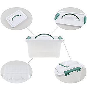 Anbers 5.5 Quart Clear Plastic Box with Lid, 4 Packs Latch Storage Bin