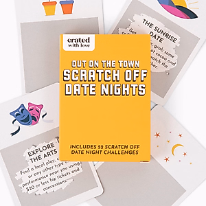 Crated with Love - Date Deck Scratch Off Cards for Couples, Date Night Ideas Card Deck for Mystery Couples Challange, Girlfriend Boyfriend Husband Wife Anniversary Couples Gift