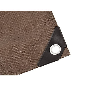 AmazonCommercial Multi Purpose Waterproof Poly Tarp Cover, 12 X 16 FT, 16MIL Thick, Silver/Black, 1-Pack