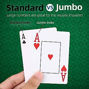 LotFancy Playing Cards, 100% Plastic, Waterproof - 2 Decks of Cards with Plastic Cases, Poker Size Standard Index, for Magic Props, Pool Beach Water Card Games