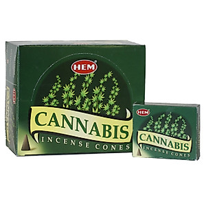Cannabis - Case of 12 Boxes, 10 Cones Each - HEM Incense From India