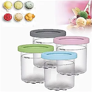 Creami Pints, for Ninja Creami Deluxe Pints,16 OZ Ice Cream Pint Cooler Bpa-Free,Dishwasher Safe Compatible with NC299AMZ,NC300s Series Ice Cream Makers