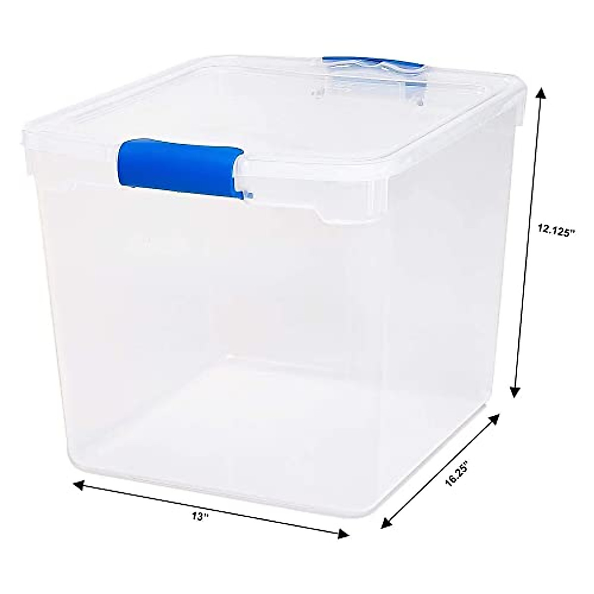 HOMZ Heavy Duty Modular Clear Plastic Stackable Storage Tote Containers with Latching and Locking Lids, 31 Quart Capacity, 4 Pack