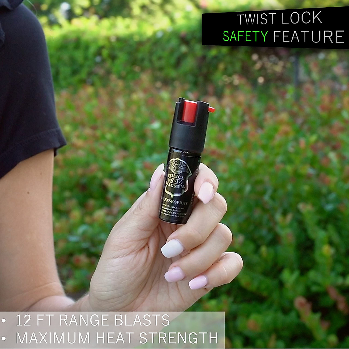 POLICE MAGNUM Mini Pepper Spray Self Defense Pocket Size Protection- Made in The USA- 6 Pack 1/2oz Safety Locks