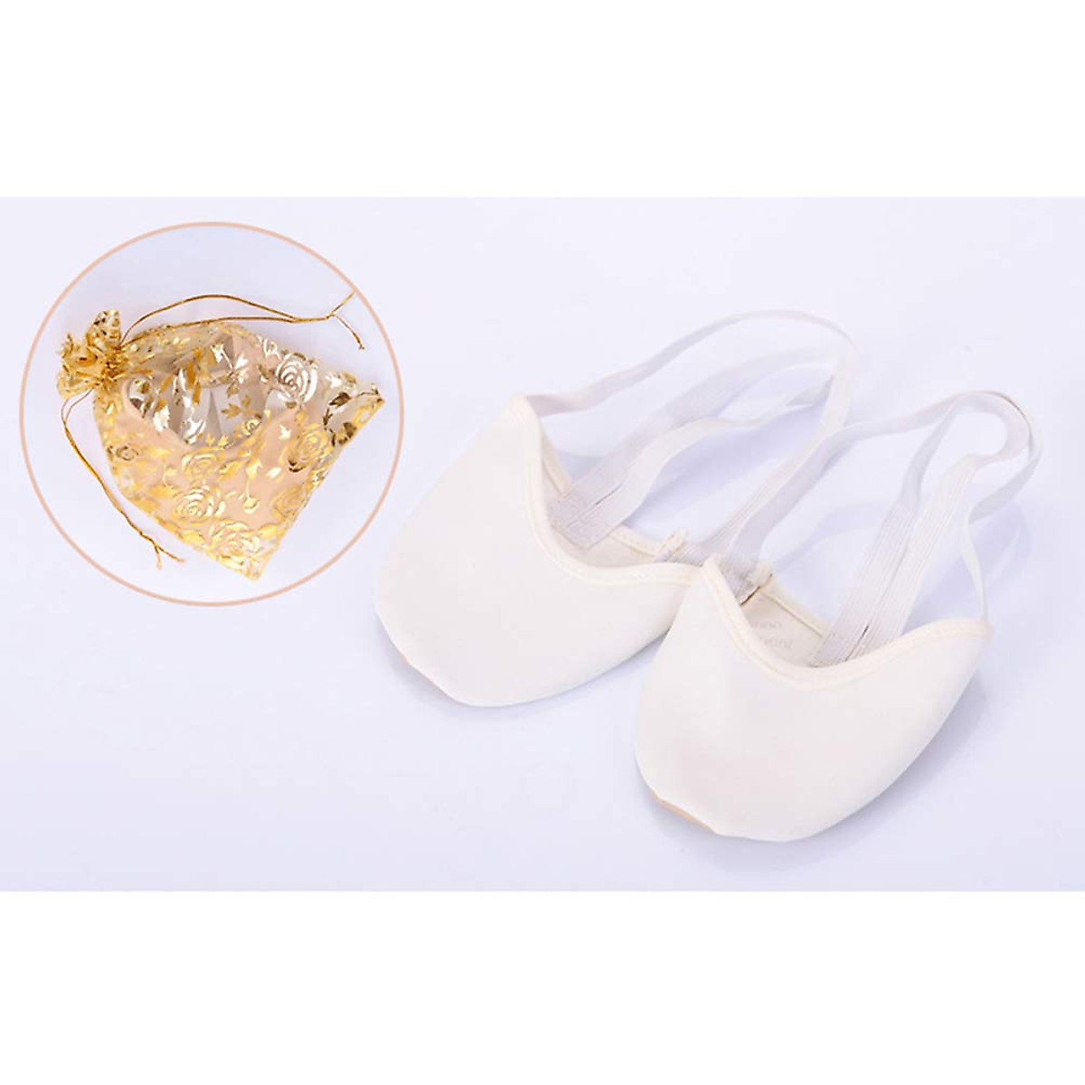 Healifty Half Sole Ballet Shoe Contemporary Pirouette Dance Lyrical Turning Shoes Dance Paw for Ballet Jazz Women Girls Size L (White)