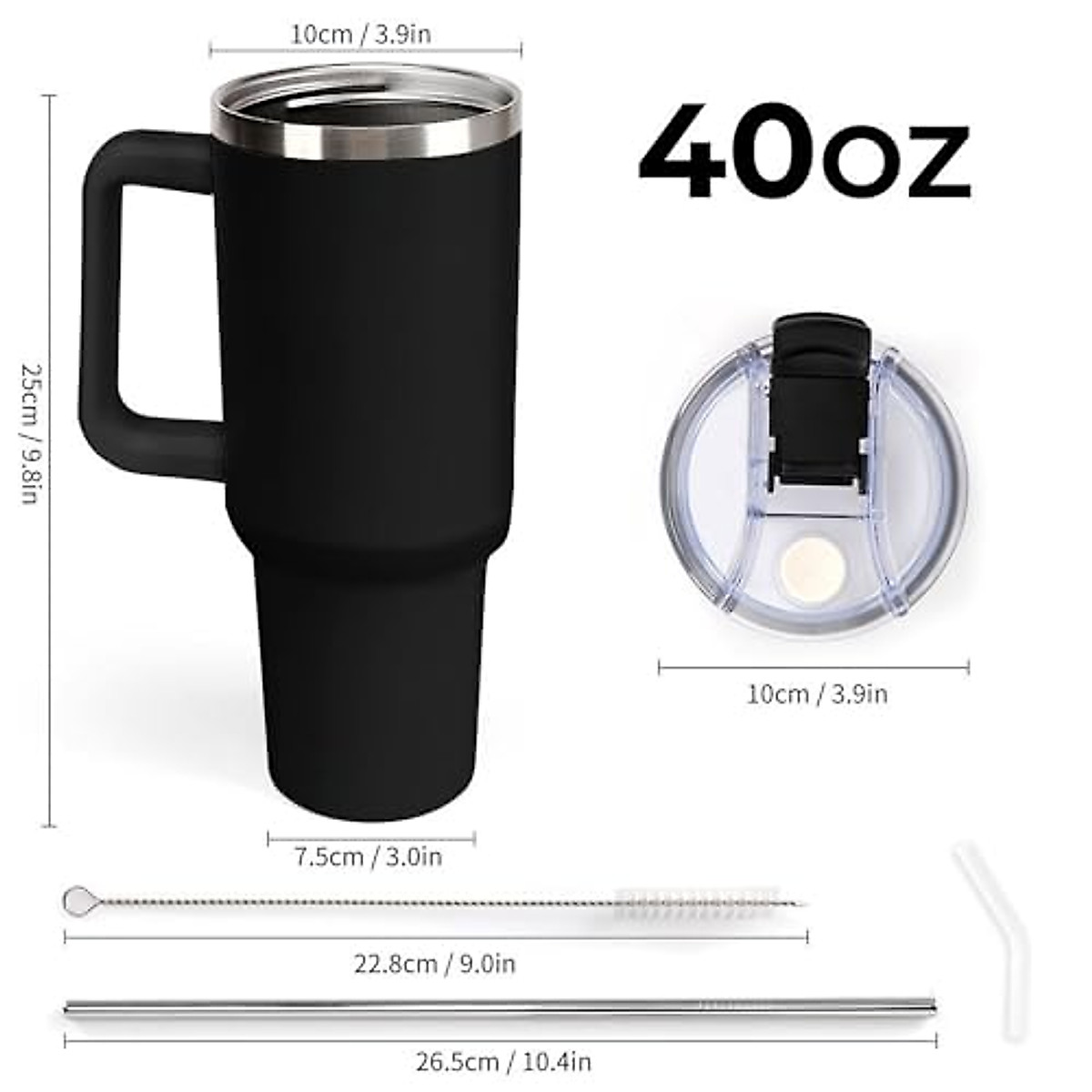Flag Map Of Arizona 40oz Water Bottle Double Wall Insulated Tumbler with Handle Leakproof Travel Mug Black-style