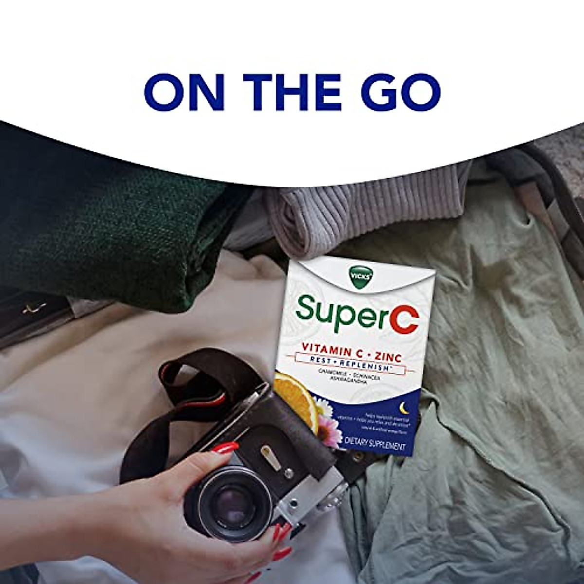 Super C Nighttime Daily Supplement to Rest and Replenish with Vitamin C, B Vitamins, and a Blend of Quality Herbal Extracts, Coated to be Easy to Swallow, from The Makers of Vicks, 28 ct