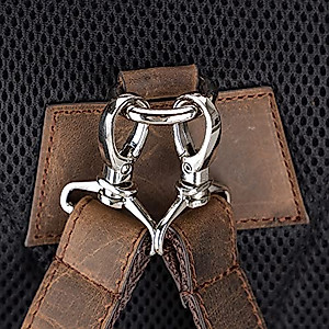 BLACKBROOK Premium Leather Backpack, Hazel Luxurious Genuine Leather Protective Travel Carrying Bag & Backpack, Laptop Bag, Case (Distressed Coffee)