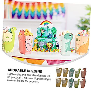 Abaodam 72 Pcs Mini Treat Bags Disposable Containers Bulk Popcorn Dinosaur Candy Bags Popcorn Gift Movie Popcorn Bucket Popcorn Bulk Individual Bags Paper Popcorn Boxes Popcorn Paper Bags