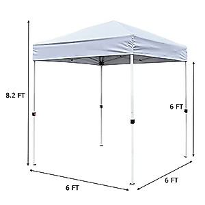 Outmotd 6x6 Pop-up Tent with Carry Bag, Ground Stakes, Outdoor Canopies Instant Party Gazebo, White