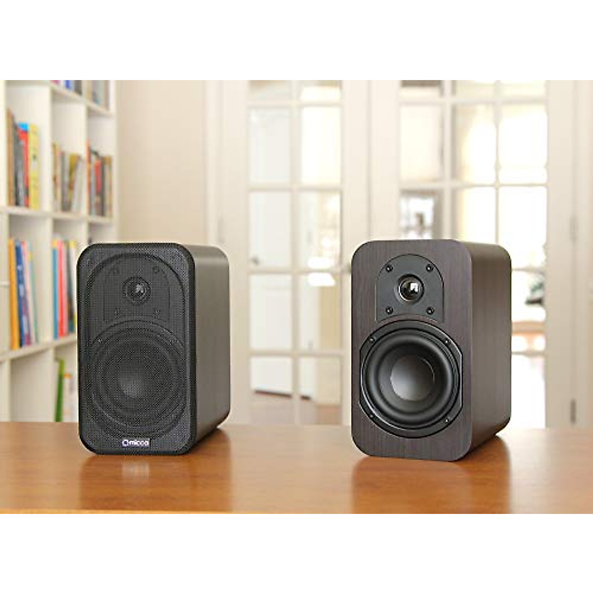 Micca RB42 Reference Bookshelf Speaker with 4-Inch Woofer and Silk Tweeter (Dark Walnut, Pair)