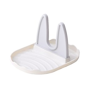 HEVIRGO Pot Cover Rack Water Draining Pot Lid Holder Holding Kitchen Supplies White Grey