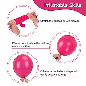 RUBFAC 110pcs Hot Pink Balloons Latex Balloons Different Sizes 18 12 10 5 Inch Party Balloon Kit for Birthday Baby Shower Wedding Princess Theme Party Decoration
