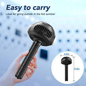 Inverter Table Fans With LED Lights｜USB Fans Rechargeable 4000mAh Portable Robot Flexible Tripod Clip ｜4 Speeds 360°Adjustment, for Baby Stroller, Bedside, Desktop｜Where You Can Stand and Hang (Black)