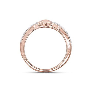 AFFY Sterling Silver Diamond Heart Ring (1/20 cttw, I-J Color, I3 Clarity)