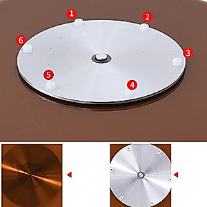 Round Turntable Rotating Dining Table Tempered Glass Table Top Lazy Susan Transparent Serving Plate Serving Tray, Dining Table Turntable Explosion-proof, Brown 70cm Aluminium Alloy Swivel Turntable (