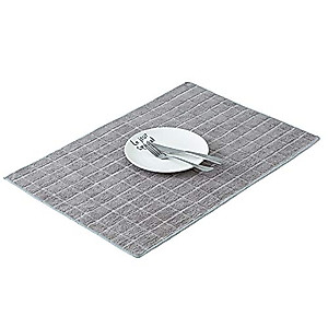 Microfiber Dish Towels - Soft, Super Absorbent and Lint Free Kitchen Towels - 8 Pack (Lattice Designed Gray Colors) - 26 x 18 Inch