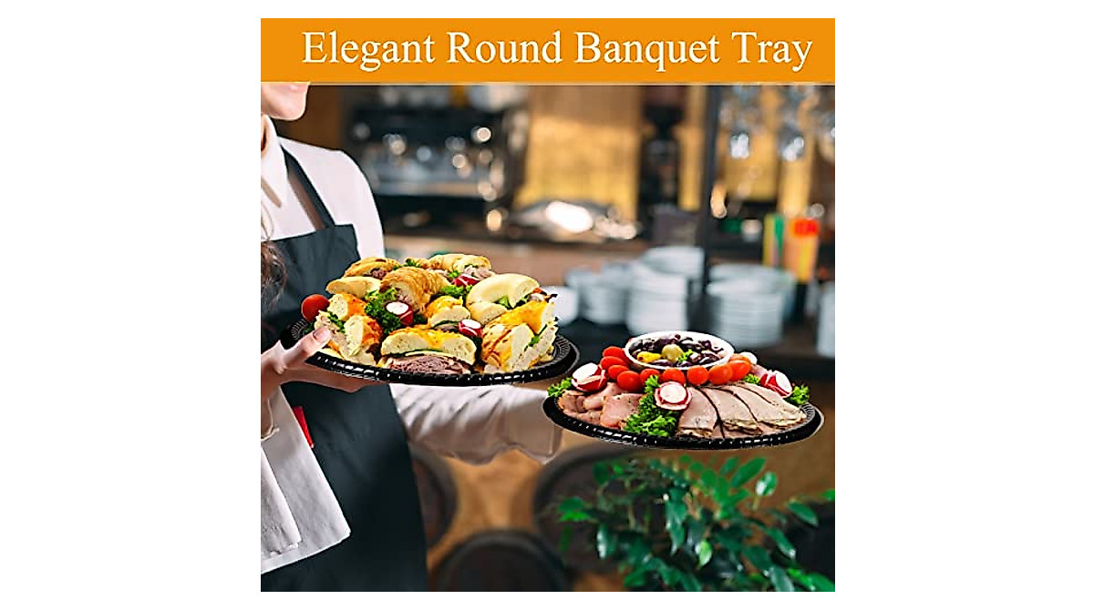 Elegant 12 Inch Heavy Duty Serving Tray Set - 6 Pack